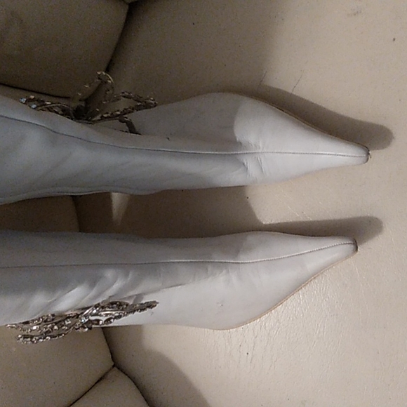 Petit Peton | Shoes | Limited Edition Pure White Knee High Leather ...
